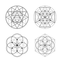 Sacred geometry original outline non expanded Vector Image