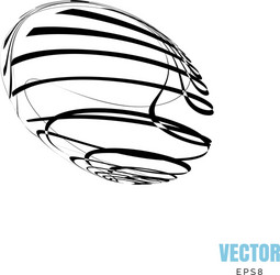 Abstract 3d shape or logo with strips Royalty Free Vector