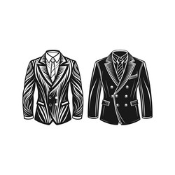 Double-breasted suit jacket template Royalty Free Vector