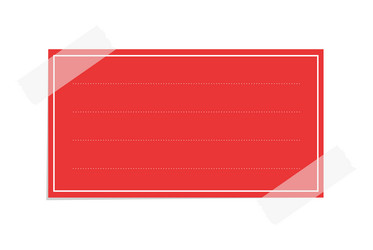 Rectangle red sticky post note template mockup Vector Image
