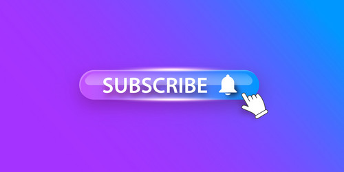 Orange subscribe button with ring bell isolated Vector Image