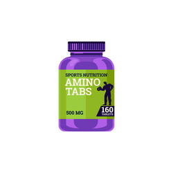 Big purple plastic bottle with creatine capsules Vector Image