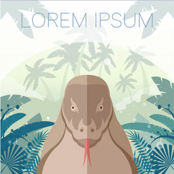 Komodo and island background compass Royalty Free Vector