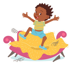 Kids destroy children bad behavior boy playing Vector Image