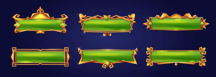 Medieval golden buttons ui game menu elements Vector Image