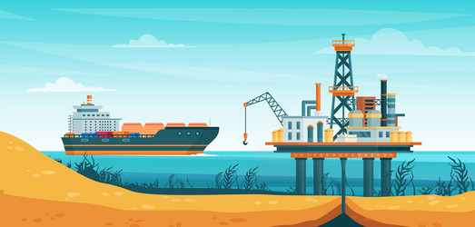 Oil and petroleum formation cartoon scheme Vector Image