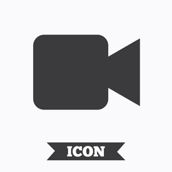 Video camera with play button silhouette icon Vector Image