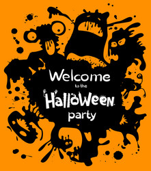 Happy halloween poster ticket template Royalty Free Vector