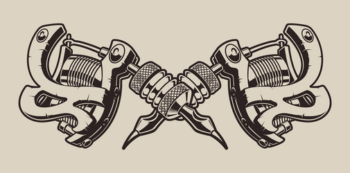 Traditional Tattoo Machine Drawing