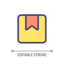 Parcel glossy ui button with pixelated icon Vector Image