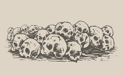 Pile of human skulls Royalty Free Vector Image