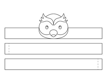 Printable owl paper crown party headband die cut Vector Image