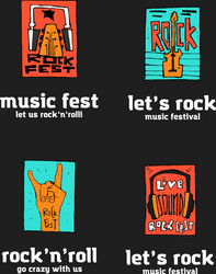 Rock festival logo set Royalty Free Vector Image