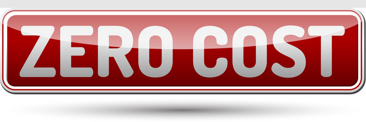Zero cost button on computer keyboard key Vector Image