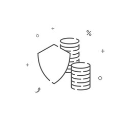 Deposit is protected coin stack with shield Vector Image