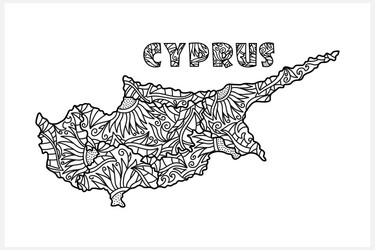 Doodle sicily map eco design coloring page book Vector Image