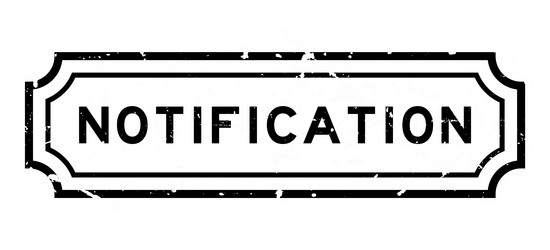 Grunge black notification word hexagon rubber Vector Image