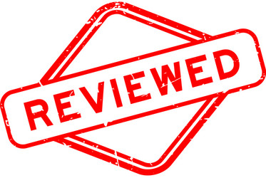 Grunge red reviewed word round rubber seal stamp Vector Image