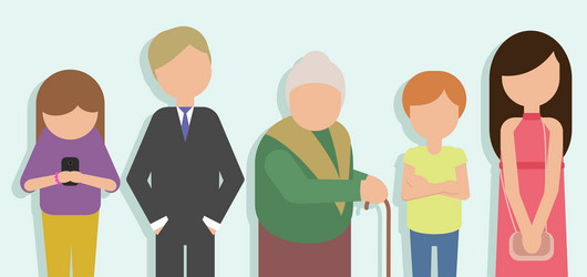 Clowns in line Royalty Free Vector Image - VectorStock