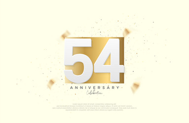 54th anniversary with a cartoon design Royalty Free Vector