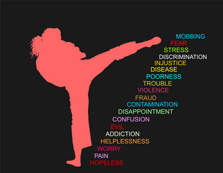 Confident woman against problems and stress Vector Image