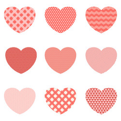 Seamless pattern with flat color hearts Royalty Free Vector