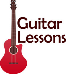 Guitar lessons school flat Royalty Free Vector Image