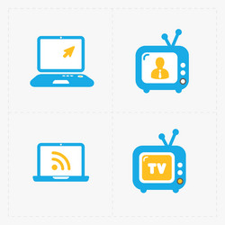 Media icons set on white background Royalty Free Vector