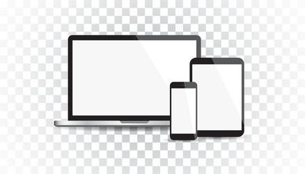 Realistic device flat icons smartphone tablet Vector Image