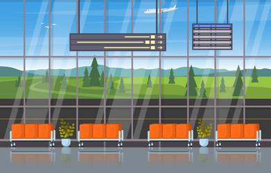 Airport airplane terminal gate arrival departure Vector Image