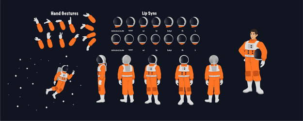 An astronaut model sheet space character creation Vector Image