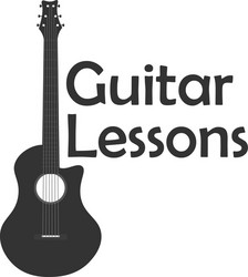 Guitar lessons school flat Royalty Free Vector Image