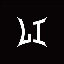 Li monogram logo with abstract square around Vector Image