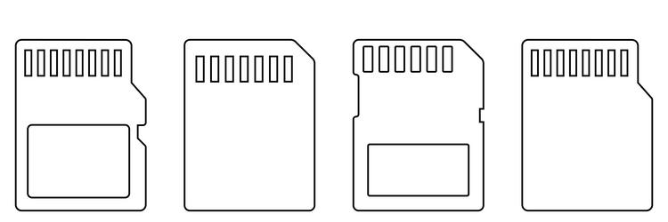 Sd memory card icons set symbol for website Vector Image