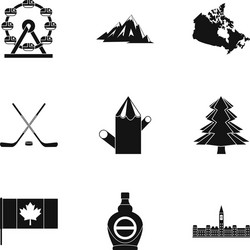 Canada map icon simple style Royalty Free Vector Image