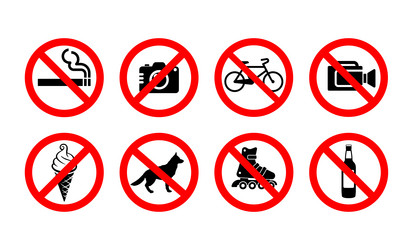 Prohibited Hazard Symbols Royalty Free Vector Image