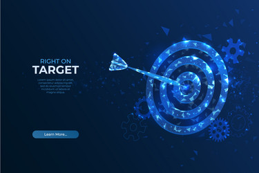 Digital target with bow arrow in bullseye Vector Image