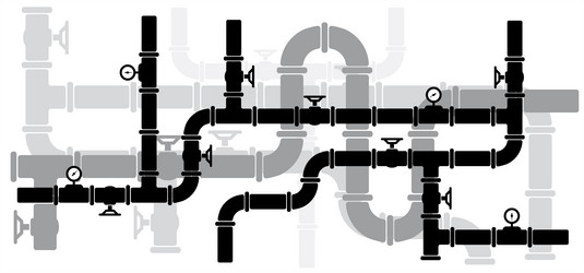 Leakage oil or gas pipeline leaky pipe line Vector Image