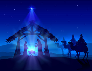 Christian christmas with star in sky Royalty Free Vector
