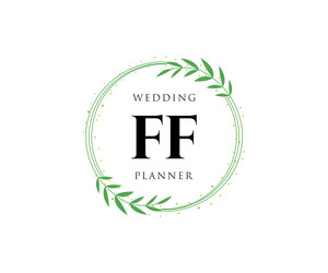 Ff initials letter wedding monogram logos Vector Image