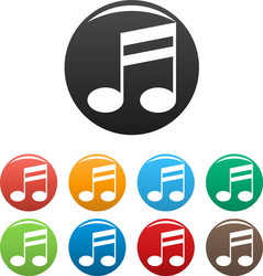 Double bar music note icon simple style Royalty Free Vector