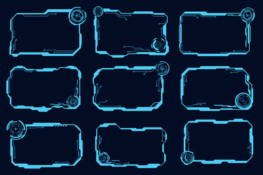 Hud element blue frame technology futuristic Vector Image