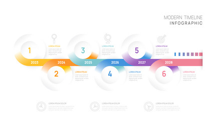 Infographic 8 steps timeline diagram yearly topics