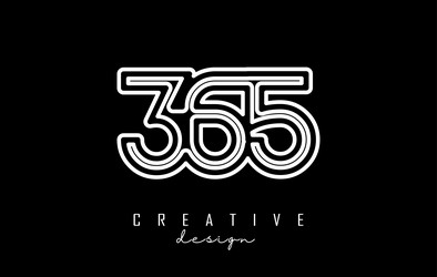 Number 365 logo with a minimalist design icon Vector Image
