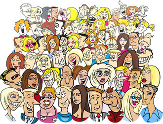 Cartoon Crowd People Vector Images (over 16,000)