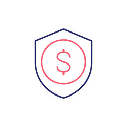 Protection money shield with coin safety Vector Image