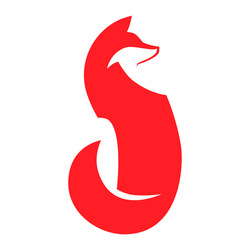 Abstract red fox symbol icon Royalty Free Vector Image