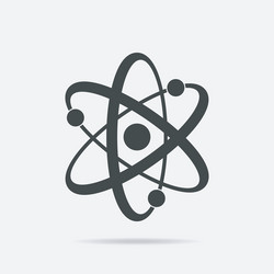 Minimalist atom diagram Royalty Free Vector Image