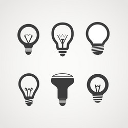 Light bulbs bulb icon set Royalty Free Vector Image
