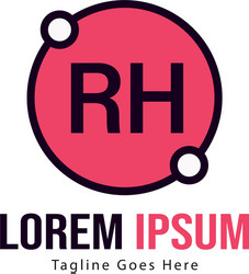 Initial rh logo template with modern frame Vector Image